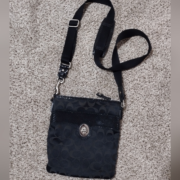 Coach | Bags | Coach Monogram Logo Black Crossbody | Poshmark